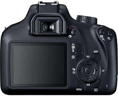 Canon EOS 3000D (Rebel T100) DSLR Camera with EF-S 18-55mm DC III & 75-300mm Lenses Deluxe Accessory Bundle – Includes: 2X SanDisk Ultra 64GB Memory Card, Spare Battery, Black (Renewed)