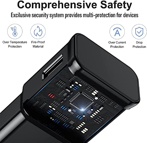 Samsung Charger Fast Charging with USB Type C Cable 6FT for Samsung Galaxy S10/S10e/S10 Plus/S9/S9 Plus/S8/S8 Plus/S20 S21 S22 Ultra/Note 8/Note 9/Note 10/A13/A03s/A32/A31/A30/A50/A51/A52/A53 (Black)