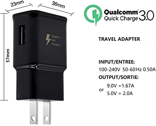 Samsung Charger Fast Charging with USB Type C Cable 6FT for Samsung Galaxy S10/S10e/S10 Plus/S9/S9 Plus/S8/S8 Plus/S20 S21 S22 Ultra/Note 8/Note 9/Note 10/A13/A03s/A32/A31/A30/A50/A51/A52/A53 (Black)