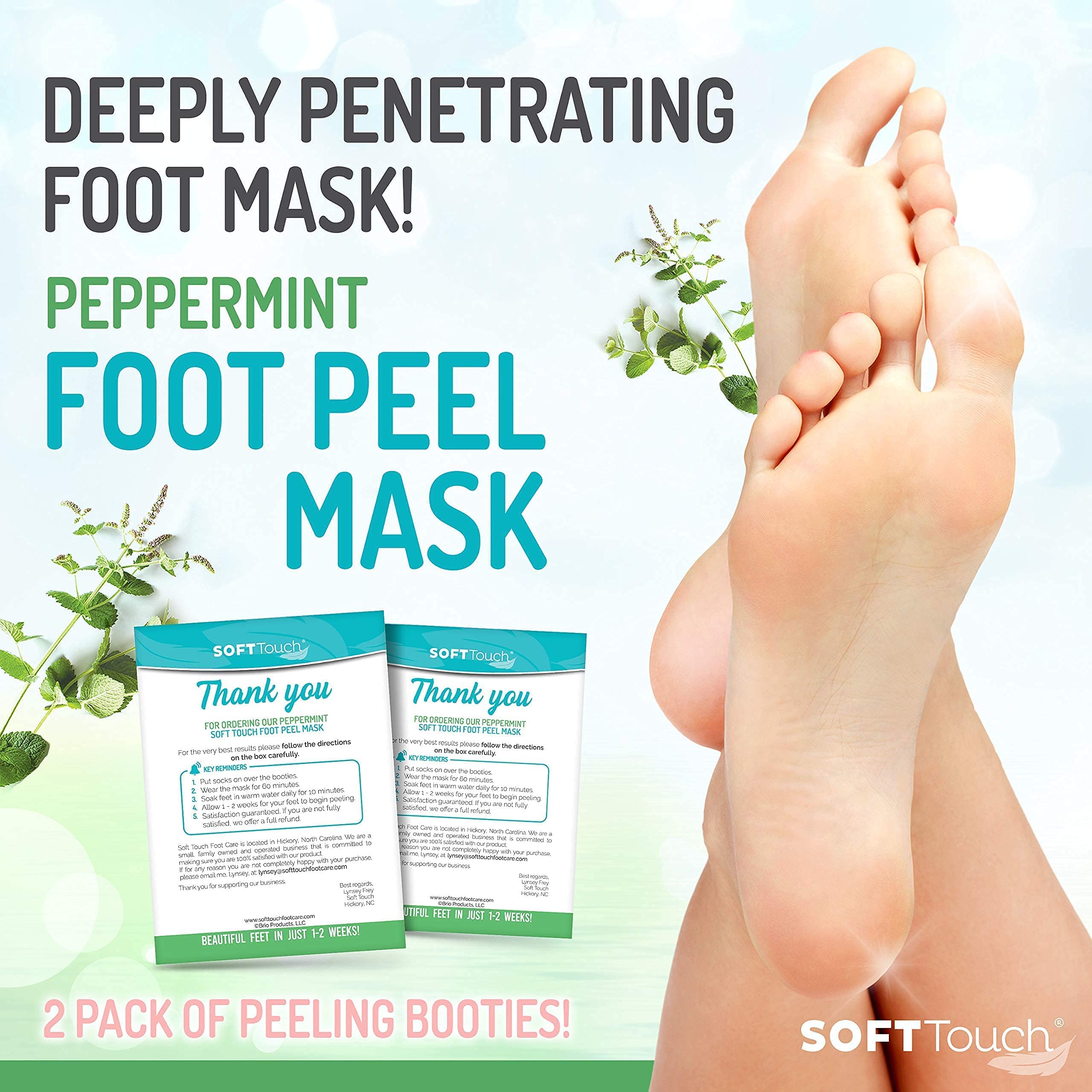 Soft Touch Tea Tree and Peppermint Foot Peel Masks