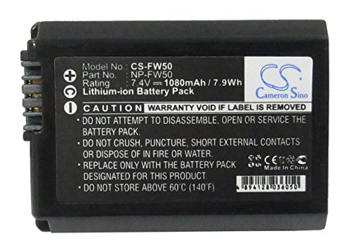 EQLABS 1080mAh Replacement Battery Compatible with Sony NP-FW50 ILCE-7S, Mirrorless Alpha A3000, Mirrorless Alpha A5000, Mirrorless Alpha A6000, NEX-3, NEX-3A, NEX-3C, NEX-3D