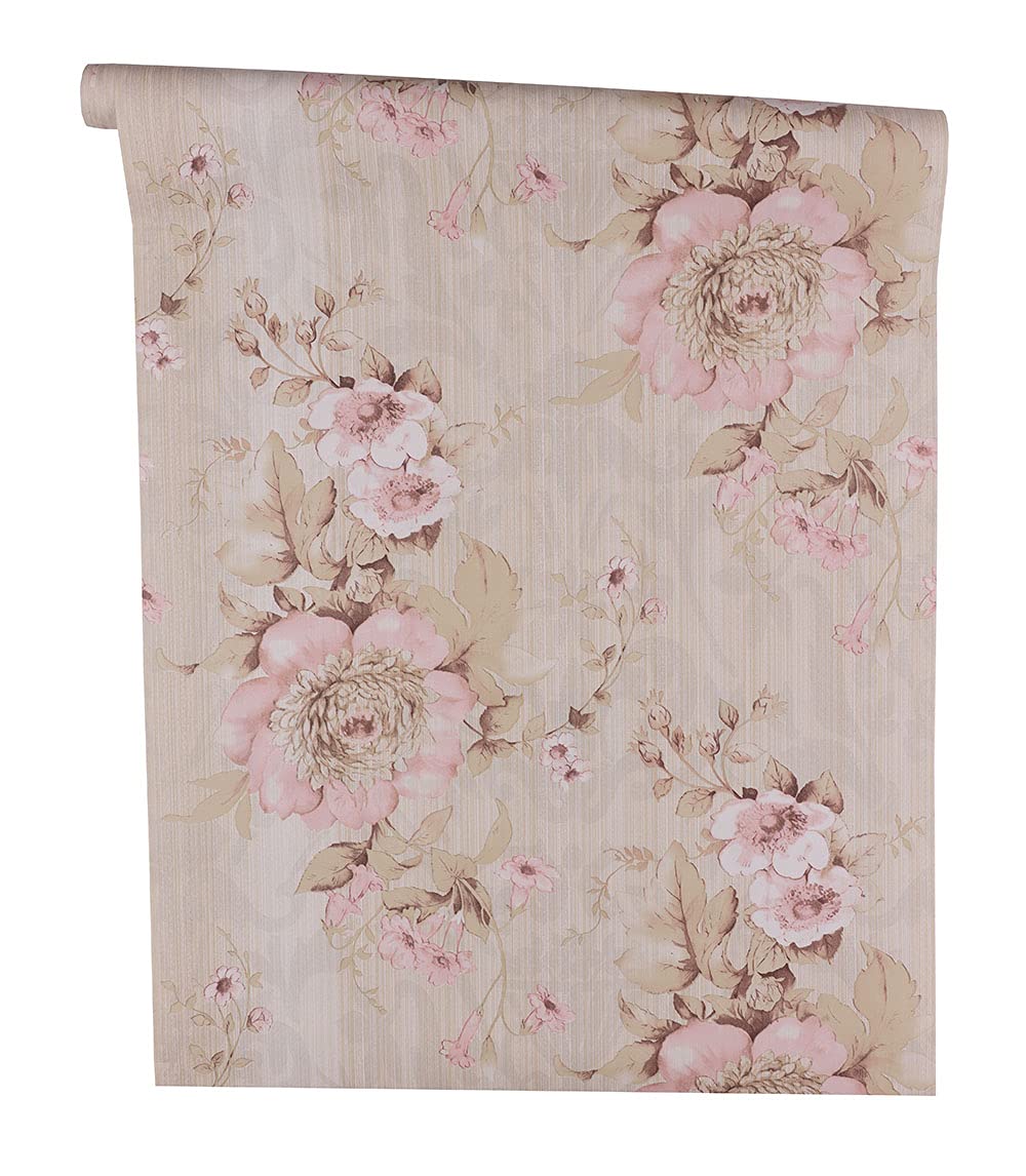 HDsticker Self Adhesive Vinyl Pink Peony Floral Shelf and Drawer Liner Contact Paper for Cabinets Dresser Drawer Walls Furniture Table Decal Removable 17.7X117 Inches