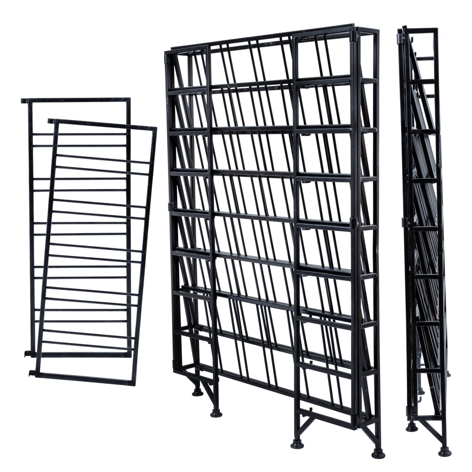 MyGift Black Metal Wine Rack Freestanding Floor Stand, 9 Tier Beverage Bottle Storage Shelf - Holds up to 54 Bottles