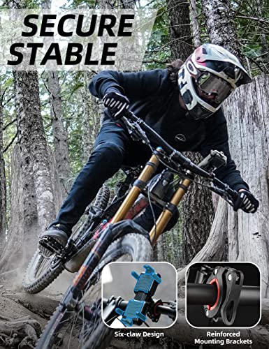 ROCKBROS Bike Phone Holder- Adjustable Motorcycle Phone Mount Handlebar Clip for Bicycle Scooter, Cell Phone Clamp for 4.1" - 6.7" Smartphones iPhone 14 Plus/Pro Max, 13 Pro Max, S9, S10 and More