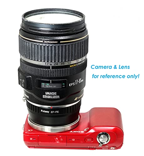 Fotasy Manual EF EFS Lens to E Mount Adapter, EF E Mount, EF Adapter to E Mount, Adapter for Cannon EF lense, Compatible with Sony a7 a7r a7s a7 II III IV a9 a9II a7c aplha 1 a6600 a6500 a6400 a6300