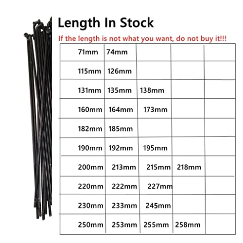 PACUM 10PCS 12G (2.5mm Dia) E-Bike Spokes Fit for MTB/Fat Electric Bicycle or Ebike Front/Rear Wheel Conversion Kit (Color : 138mm)