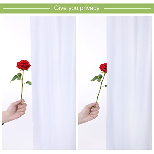 10ft x 10ft White Backdrop Curtain for Parties Thick Polyester White Wedding Drapes Panels Satin Curtains Decoration Back Drop Cloth for Photography Baby Shower Birthday Party