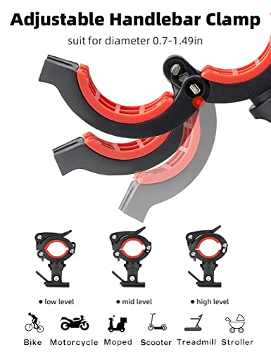 ROCKBROS Bike Phone Holder- Adjustable Motorcycle Phone Mount Handlebar Clip for Bicycle Scooter, Cell Phone Clamp for 4.1" - 6.7" Smartphones iPhone 14 Plus/Pro Max, 13 Pro Max, S9, S10 and More