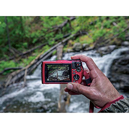 Olympus Tough TG-6 Digital Camera (Red #V104210RU000) with Essential Accessory Bundle β Includes: SanDisk Ultra 64GB SDXC Memory Card + 2X Seller Replacement Batteries with Charger + Much More
