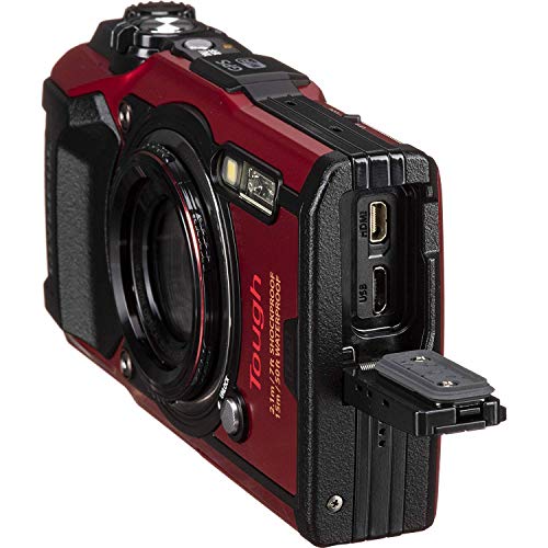 Olympus Tough TG-6 Digital Camera (Red #V104210RU000) with Essential Accessory Bundle β Includes: SanDisk Ultra 64GB SDXC Memory Card + 2X Seller Replacement Batteries with Charger + Much More