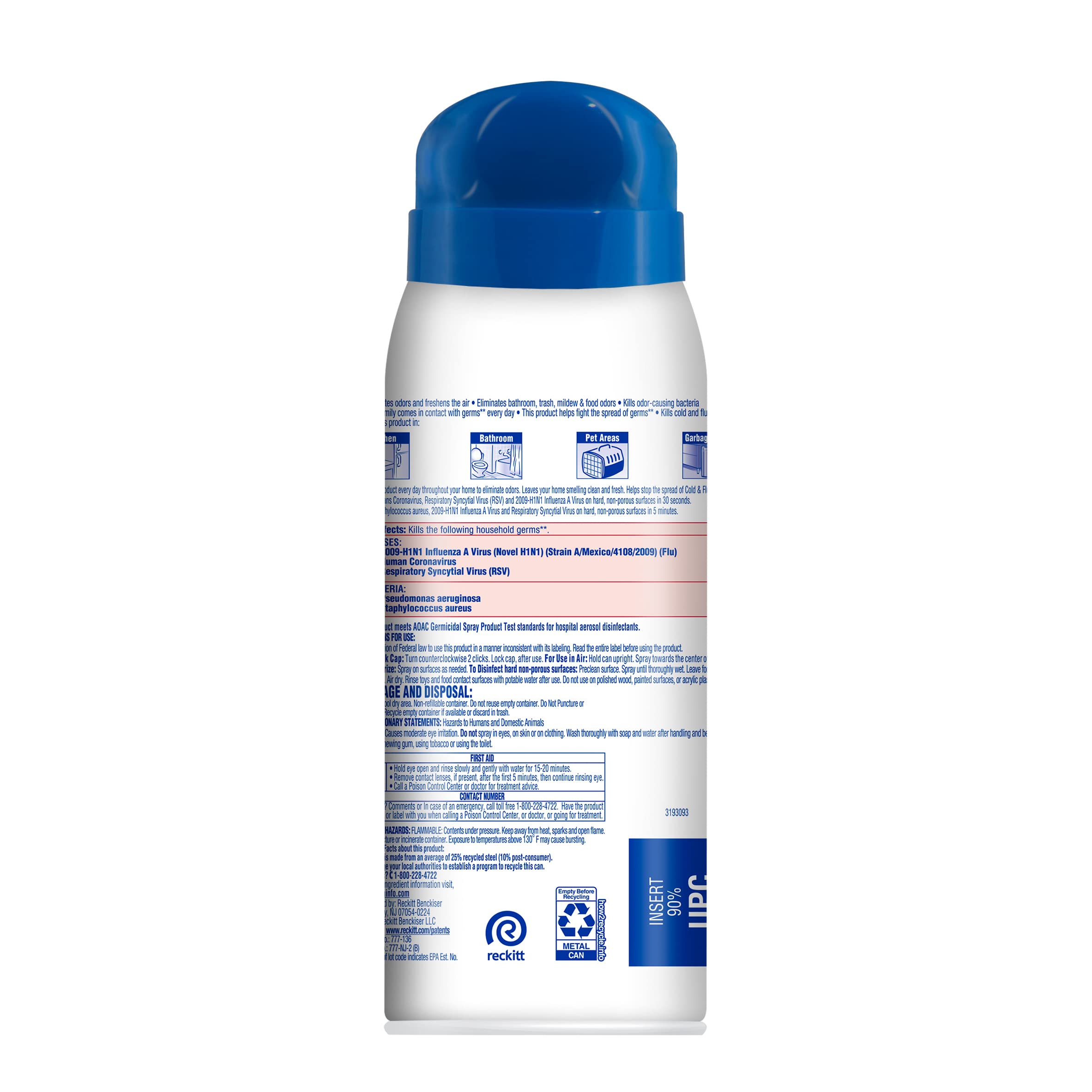 Lysol Neutraair Disinfectant Spray, 2 In 1: Eliminates Odors and Disinfects, Air Freshener & Disinfecting Spray, Driftwood Waters, 10 Fl Oz.