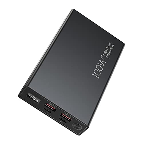 POIYTL Laptop Power Bank 100W USB C 20000mAh Portable Laptop Charger Super Fast Charging External Battery Pack for MacBook Dell XPS IPad iPhone 13/12 Pro Mini Samsung Switch