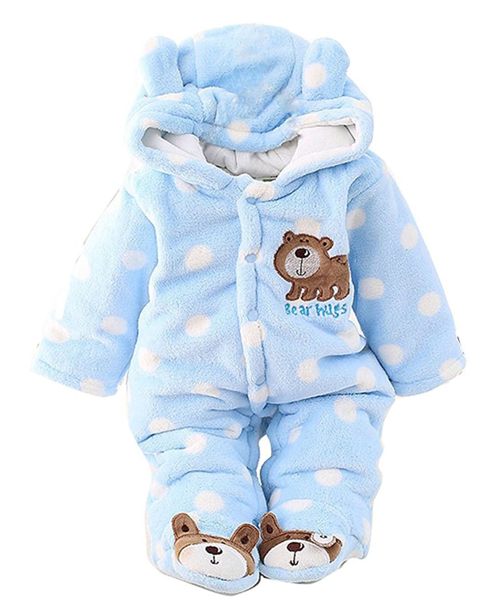CM C&M WODRO C&M Baby Jumpsuit Outfit Hoody Coat Winter Infant Rompers Toddler Clothing Bodysuit ?Blue