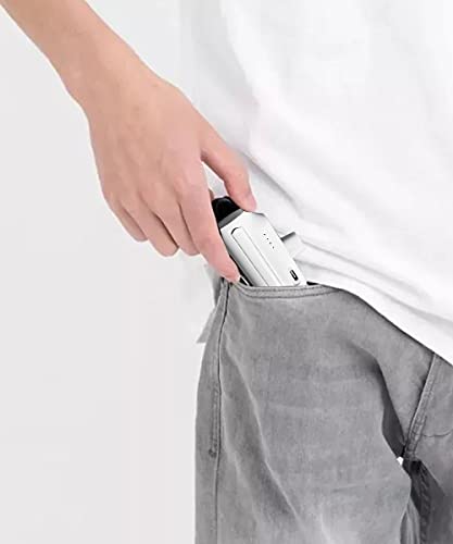UNRMZIU Power Bank Portable Charger with Built in Connector 5000mAh Compact External Battery Pack Compatible with iPhone13/13 mini/13 Pro Max/12/12 mini/12 Pro/SE 2020/11/11Pro/XS/XR/X/8/8(White)