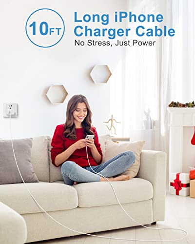iPhone 14 13 12 11 Fast Charger[Apple MFi Certified], 2-Pack Apple Fast Charger 10FT Long USB-C to Lightning Cable with 20W USB C Wall Charger Block for iPhone 14/13/12/11 Pro Max/Mini/XS/XR, iPad