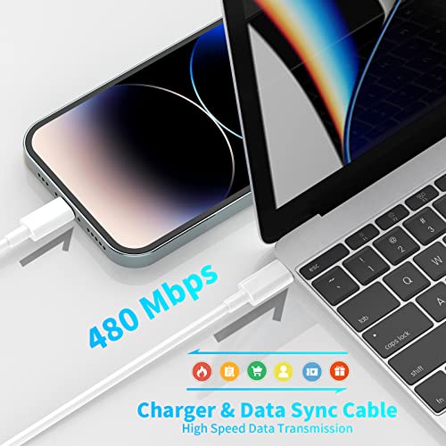 iPhone Charger Fast Charging 3Pack Apple MFi Certified USB C Charger Lightning Cable USB-C Wall Charger 20W with 6ft USB C to Lightning Cable for iPhone 14 13 12 11 Pro XR XS Max X 8 Plus iPad AirPods