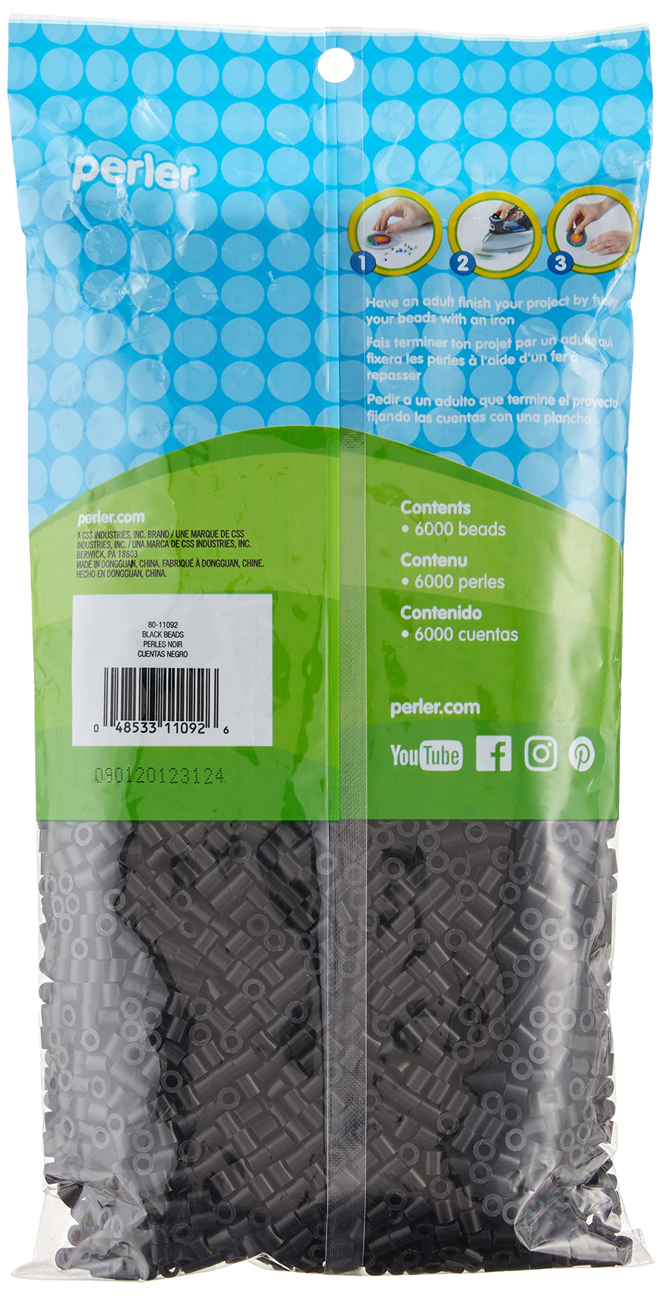 Perler Beads Fuse Beads for Crafts, 6000pcs, Black