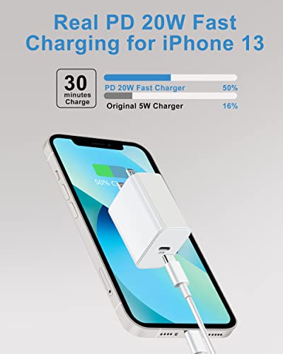 iPhone 14 13 12 11 Fast Charger[Apple MFi Certified], 2-Pack Apple Fast Charger 10FT Long USB-C to Lightning Cable with 20W USB C Wall Charger Block for iPhone 14/13/12/11 Pro Max/Mini/XS/XR, iPad