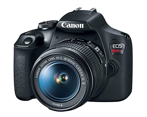 Camera EOS Rebel T7 DSLR Camera w/EF-S 18-55mm F/3.5-5.6 Lens + EF 75-300mm f/4-5.6 III Lens + Deluxe Case + Sandisk 128GB Memory Card + 3pc Filter Kit + Tripod + Card Reader + Cleaning Kit