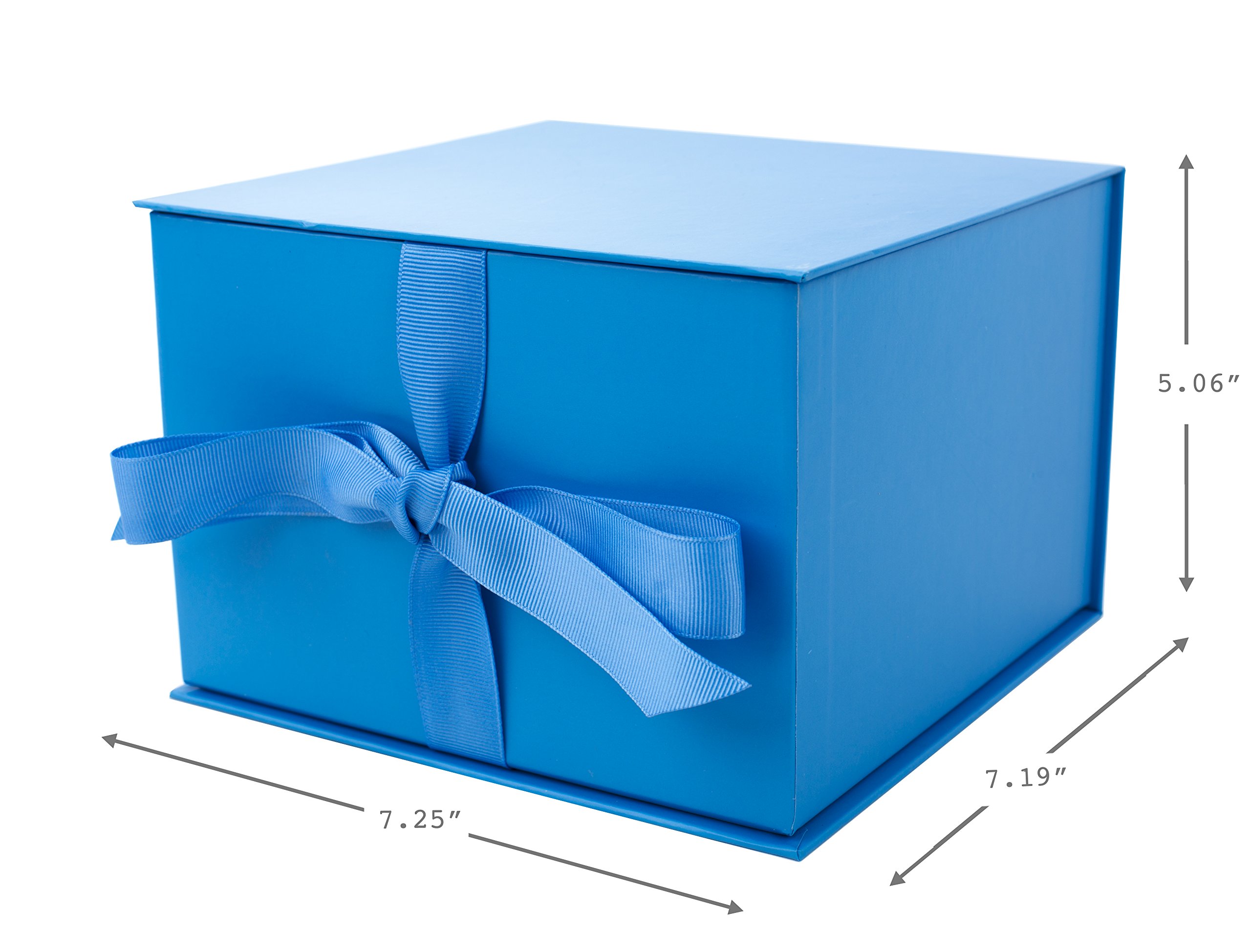 Hallmark 7" Gift Box with Lid and Paper Fill (Blue) for Hanukkah, Christmas, Holidays, Father's Day, Birthdays, Baby Showers and Graduations