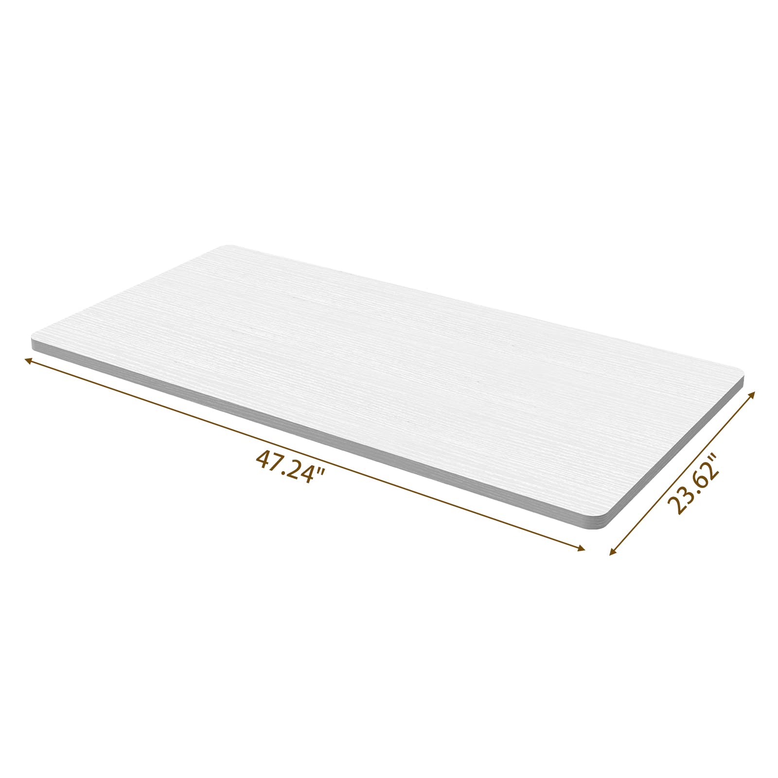 AIMEZO 47 x 24 inch Table Top Solid One-Piece Table Top Universal Desk Top for Standing and Sit to Stand Height Adjustable Desk FramesWhite