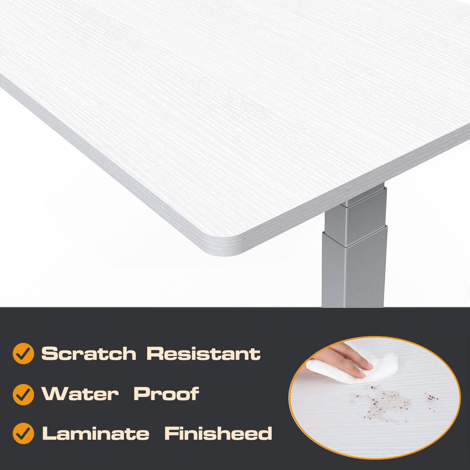 AIMEZO 47 x 24 inch Table Top Solid One-Piece Table Top Universal Desk Top for Standing and Sit to Stand Height Adjustable Desk FramesWhite