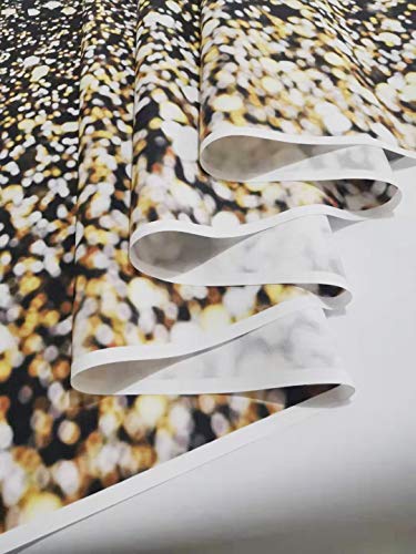 WOLADA 7x5FT Gold Backdrop Glitter Backdrop Gold Spots Bokeh Backdrop Black and Gold Backdrop Wedding Backdrop Gold Backdrop for Parties Vinyl Photography Backdrop 11176