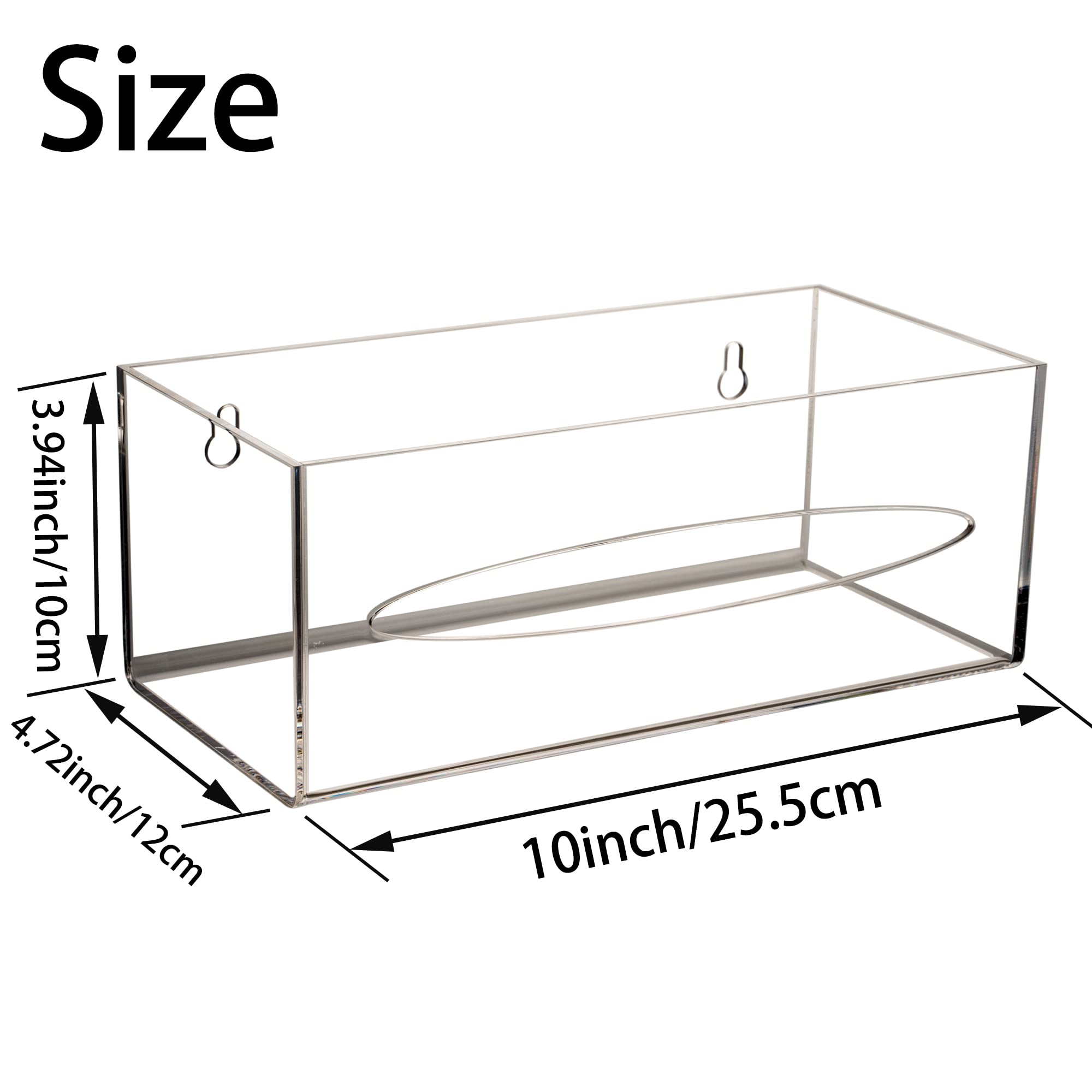 SEANADO Trash Bag Dispenser Holder, Wall Mount Acrylic Kitchen Single Side Loaded Organizer Storage Box Holder for Garbage Bag Grocery Bag Plastic Bag(10 x 4.7X 4inches)