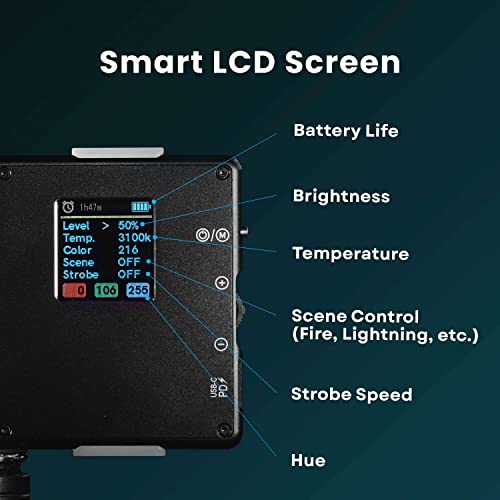 Lume Cube RGB Panel Pro, 60 Inch Light Stand, & Accessories | Full Color RGB Light for Professional DSLR Cameras | Adjustable Color Camera Lighting, Tripod from 14 to 60 Inches, 1/4" 20 Mount