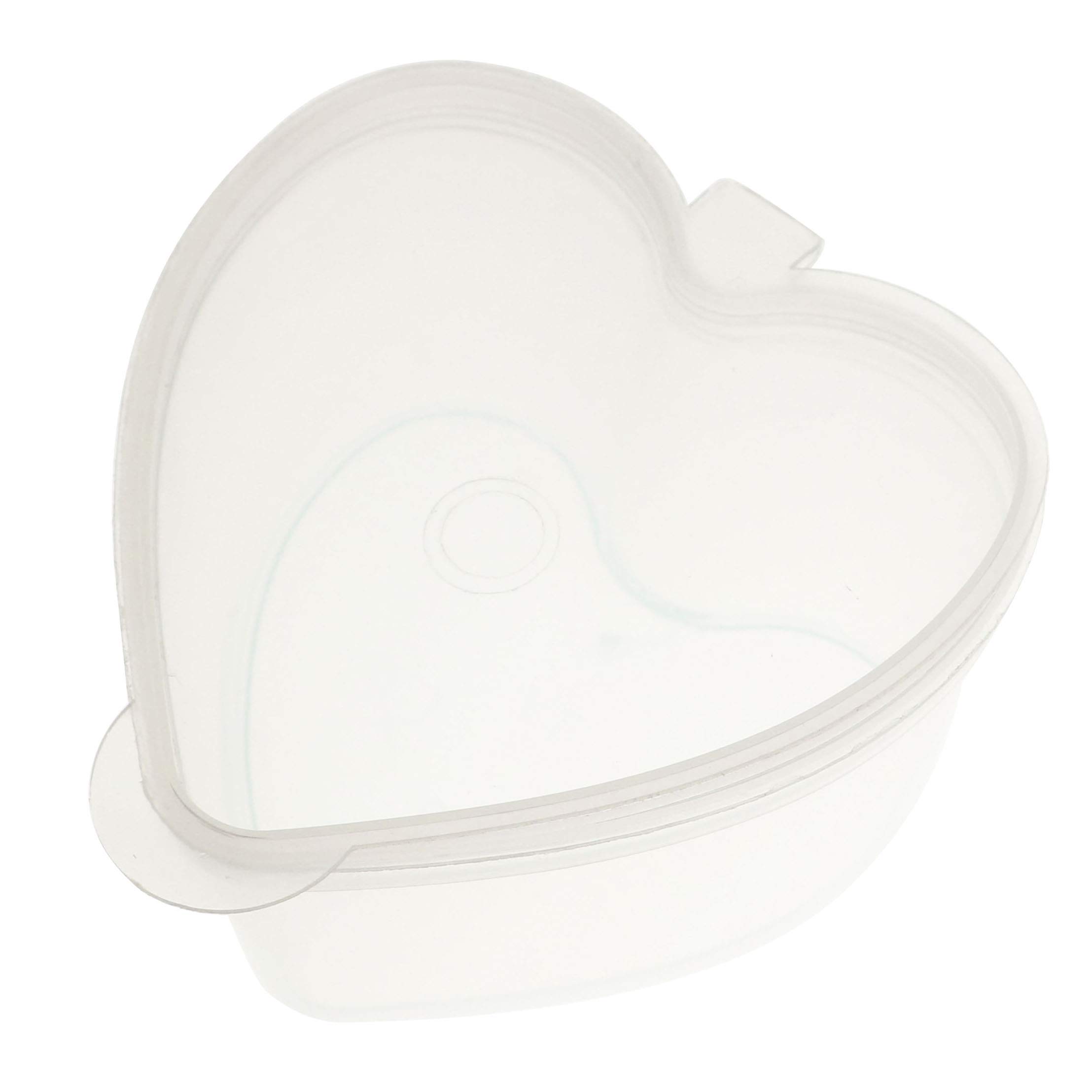 Tegg Storage Box 32PCS 1.5 oz Heart Shaped Transparent Plastic Storage Containers with Lids for Slime Foam Ball