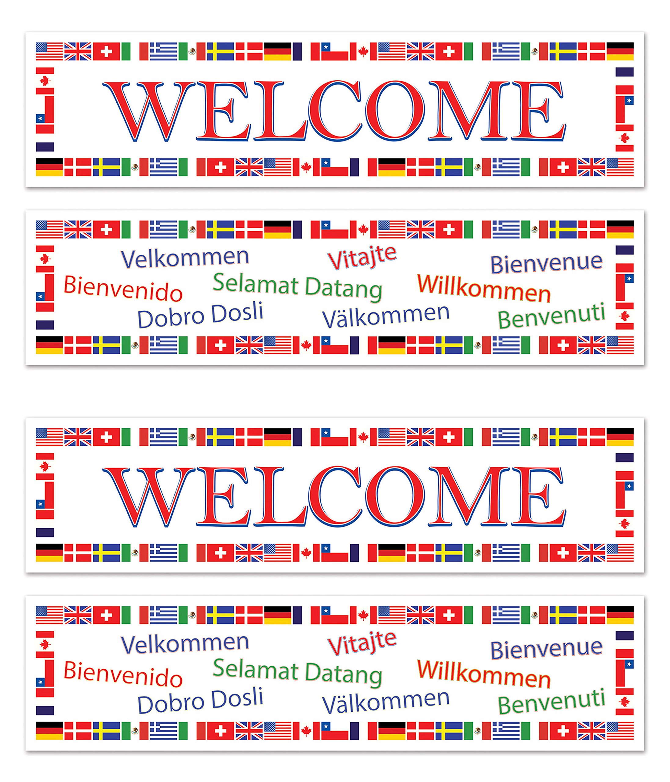 Beistle , 4 Piece International Welcome Banners, 15'' x 5'