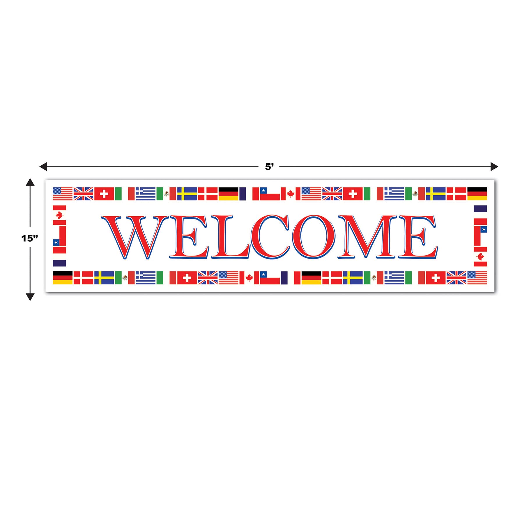 Beistle , 4 Piece International Welcome Banners, 15'' x 5'