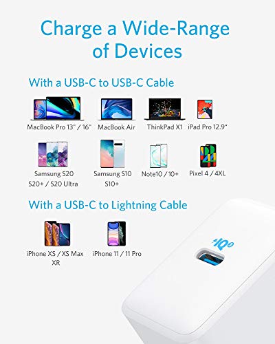 USB C Charger, Anker 65W PIQ 3.0 PPS Compact Fast Charger Adapter with 6 ft USB-C to USB-C Cable, PowerPort III Pod Lite, for MacBook Pro/Air, Galaxy S21/S10, Dell XPS 13, Note 10, iPhone and More