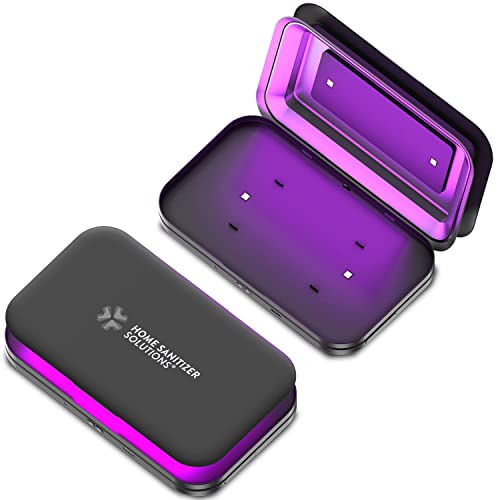 UV Phone Sanitizer with Smartphone Charger Powerbank 5000 mAh - Collapsible Ultraviolet Disinfection and Sterilization Light Box for Keys Wallet Money Jewelry