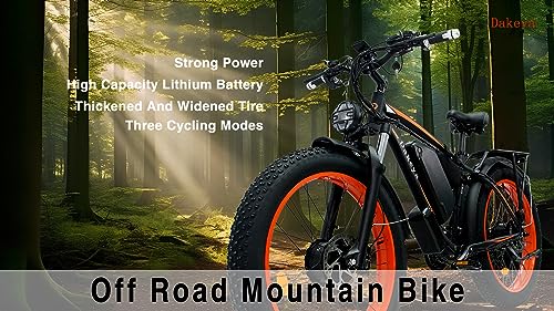 Dakeya da06 Electric Bicycle 2000W Dual Motor 35MPH AWD Ebike 48V 22.4Ah Mountain Snow E Bike 26" Fat Tire 21 Speed MTB for Trail Riding Excursion Commute