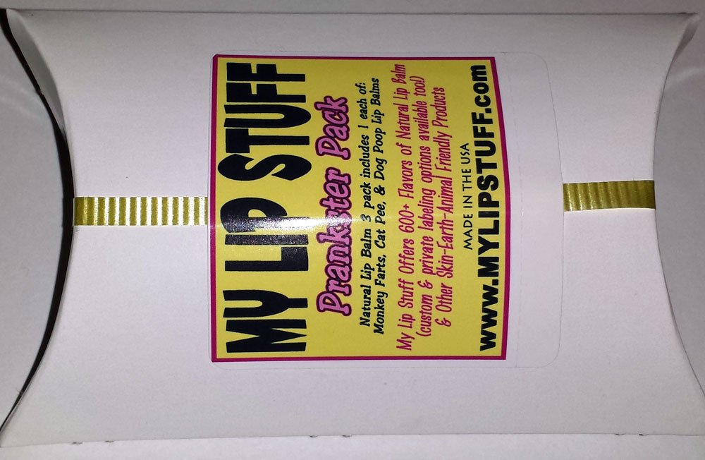 My Lip Stuff Prankster Pack (Monkey Farts, Dog Poop, cat Pee) Natural Lip Balm Set