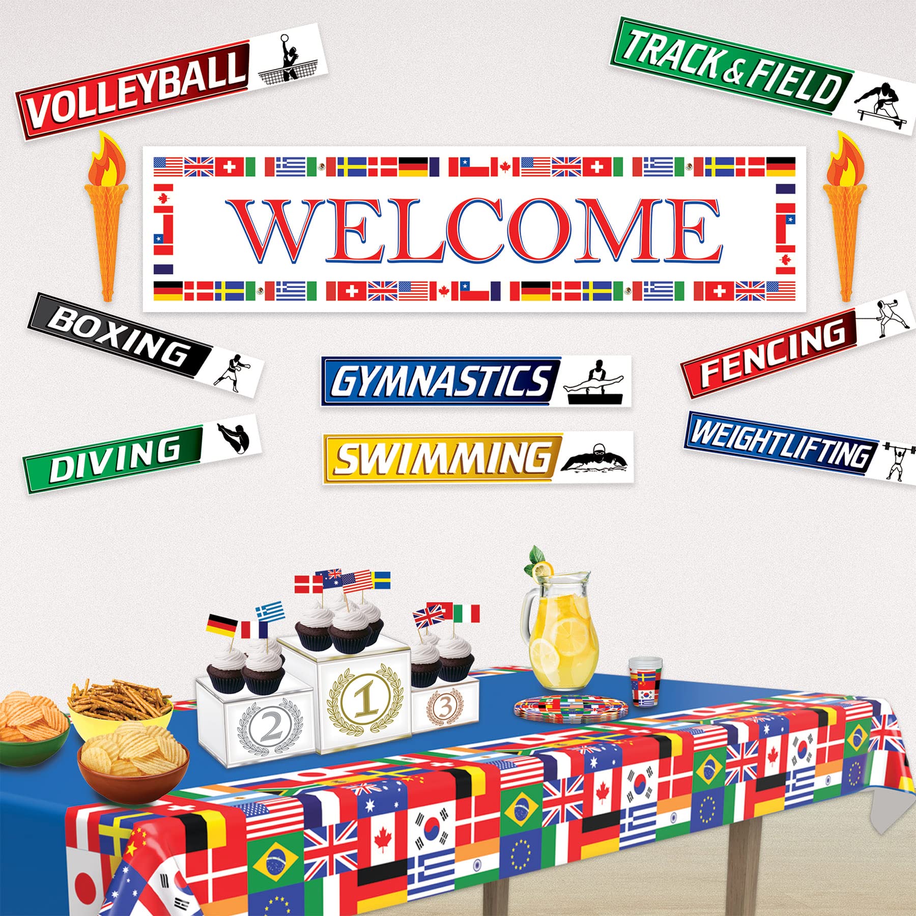 Beistle , 4 Piece International Welcome Banners, 15'' x 5'