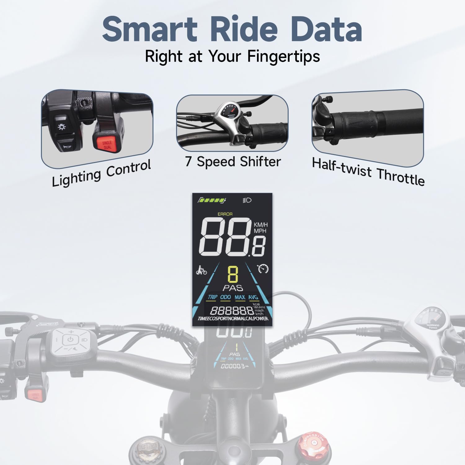 COFANSON 2000W Electric Bicycle for Adults- Moped Style Ebike with 1144WH Battery Pack up to 50 Miles 37MPH, 26" Fat Tire, 7-Speed, 6-Layer Suspension