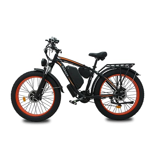 Dakeya da06 Electric Bicycle 2000W Dual Motor 35MPH AWD Ebike 48V 22.4Ah Mountain Snow E Bike 26" Fat Tire 21 Speed MTB for Trail Riding Excursion Commute
