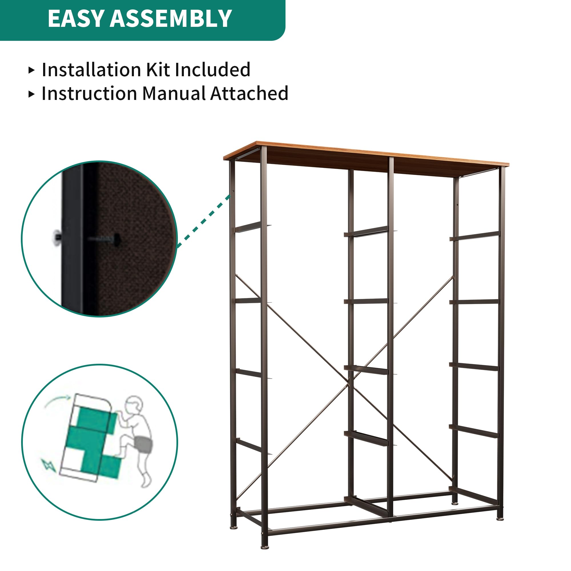 YITAHOME Tall Dresser with 10 Drawers, Furniture Storage Drawer Unit, Sturdy Steel Frame, Wooden Top & Easy Pull Fabric Bins, Organizer Tower Chest for Closet, Bedroom, Entryway, Nursery(Brown)
