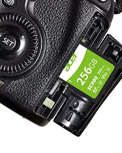 Acer SC900 256GB SDXC UHS-II Professional Digital SD Memory Card - C10, U3, V90, 4K, Full HD Video - Up to 300MB/s Read Speed for DSLR and Camera - BL.9BWWA.312