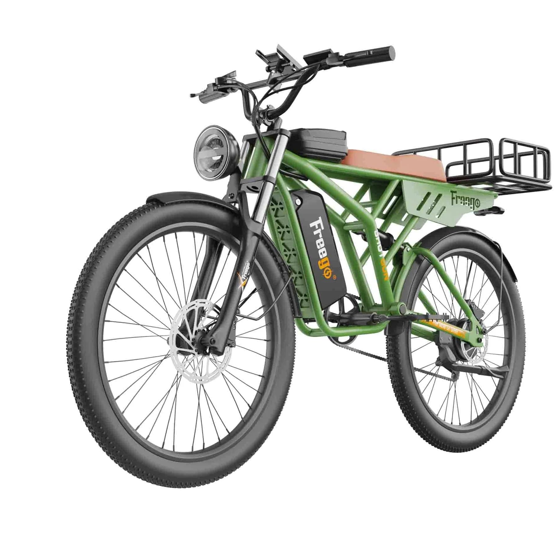 Freego Electric Bike for Adults, 1000W/48V/20Ah, F4 Electric City Bike 24 x 2.4 MTB Tires Ebike Electric Bicycles Removable Battery, 28MPH & 40 Miles, with Rear Cargo Rack