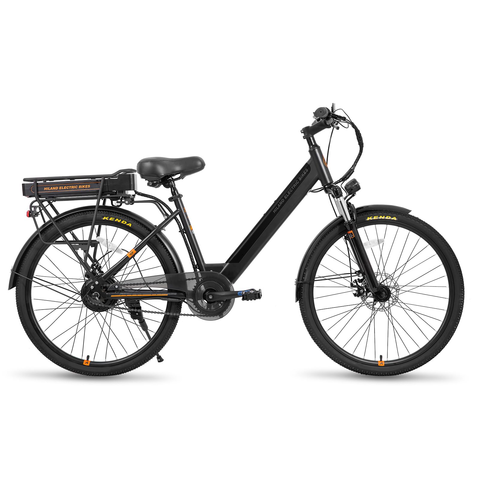HILAND Electric Commuter Bike Electric Mountain Bike Aluminum 27.5 inch 350W 20MPH Adults E-Bike 7 Speed Disc Brake Suspension Fork with 36V 10.4Ah Integrated Battery