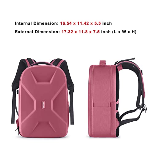 MOSISO Camera Backpack, DSLR/SLR/Mirrorless Photography Camera Bag 15-16 inch Waterproof Hardshell Case with Tripod Holder&Laptop Compartment Compatible with Canon/Nikon/Sony, Dusty Rose