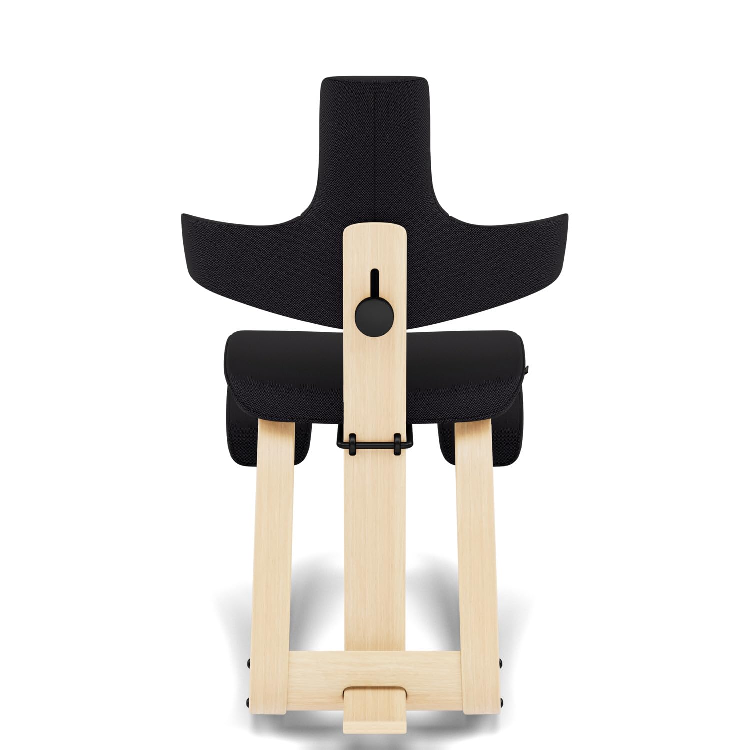 Varier ThatSit Balans Adjustable Ergonomic Kneeling Chair with Backrest (Black Revive Fabric with Natural Base)