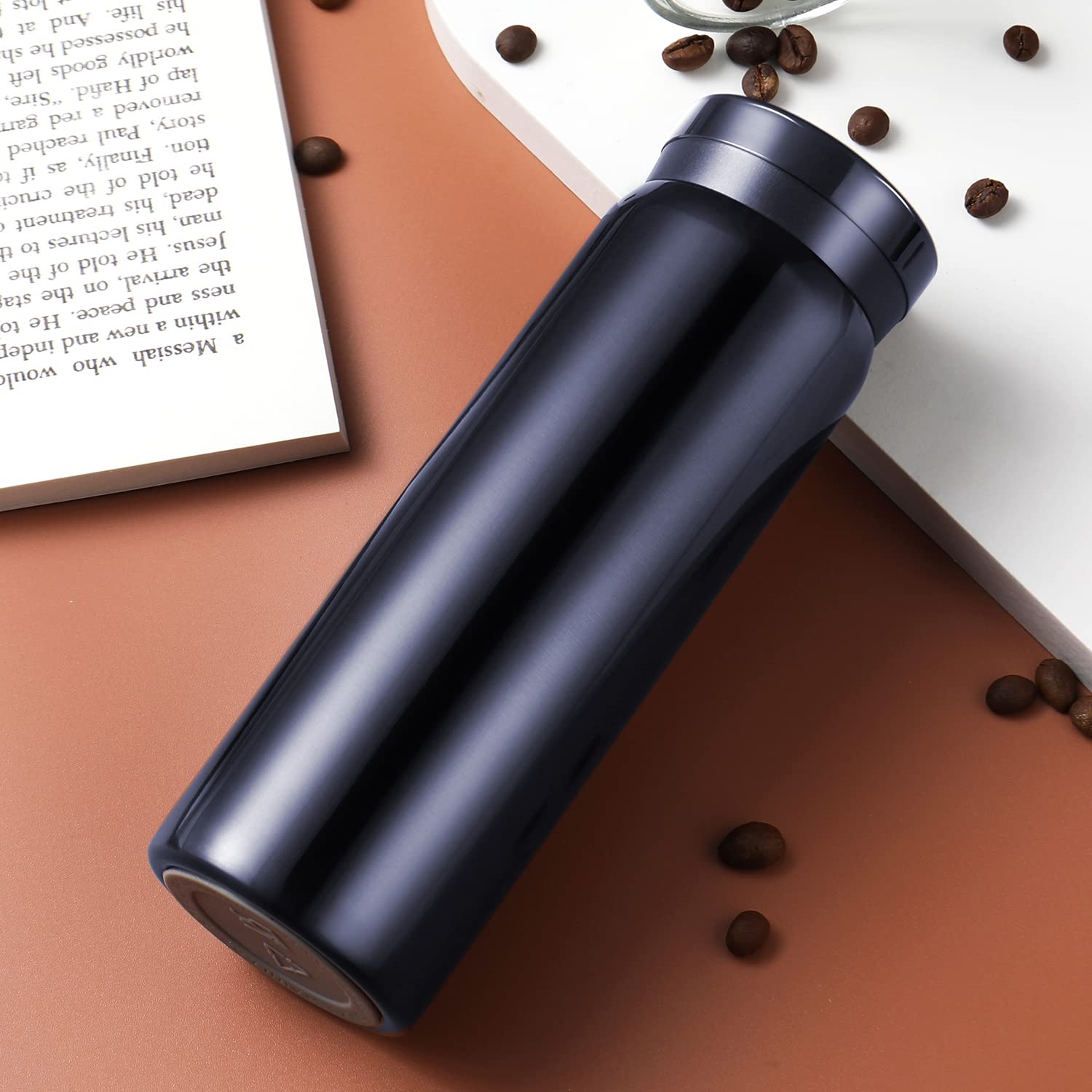 Mini Thermos Cute Water Bottle - 10 oz Tiny Insulated Vacuum 18/10 Stainless Steel Small Flask - Leak Proof & Spill Proof & Keeps Cold and Hot for Drink, Coffee, Tea - Blue