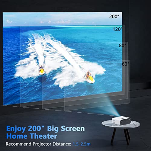 5G WiFi Mini Home Projector, Toperson 7000LM 1080P Supported 200" Home Movie Theater Video Projector for iPhone Android Smartphone/TV Stick/HDMI/USB/XBox/PS4/Laptop/Tablet/PC