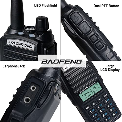 BaoFeng UV-82 High Power BaoFeng Radio Ham Radio Handheld 2 Way Radio Walkie Talkies with Earpiece,Handheld Speaker Mic and Programming Cable (2 Pack-Black)