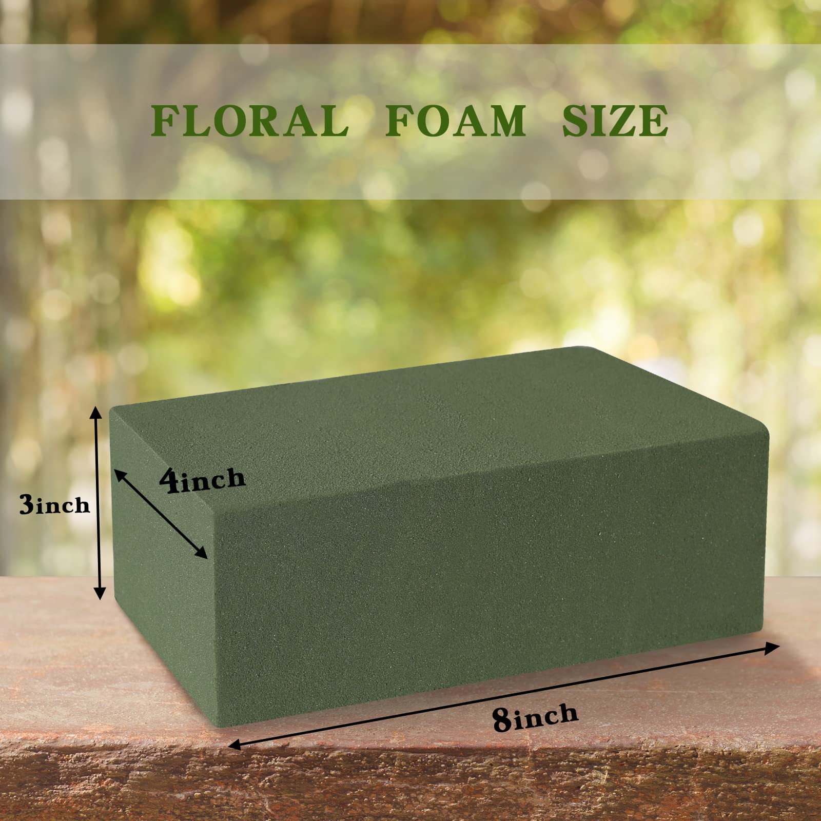 Floral Foam for Fresh and Artificial Flowers, 6 Pcs Wet and Dry Floral Foam Blocks for Wedding, Birthdays and Garden Decorations