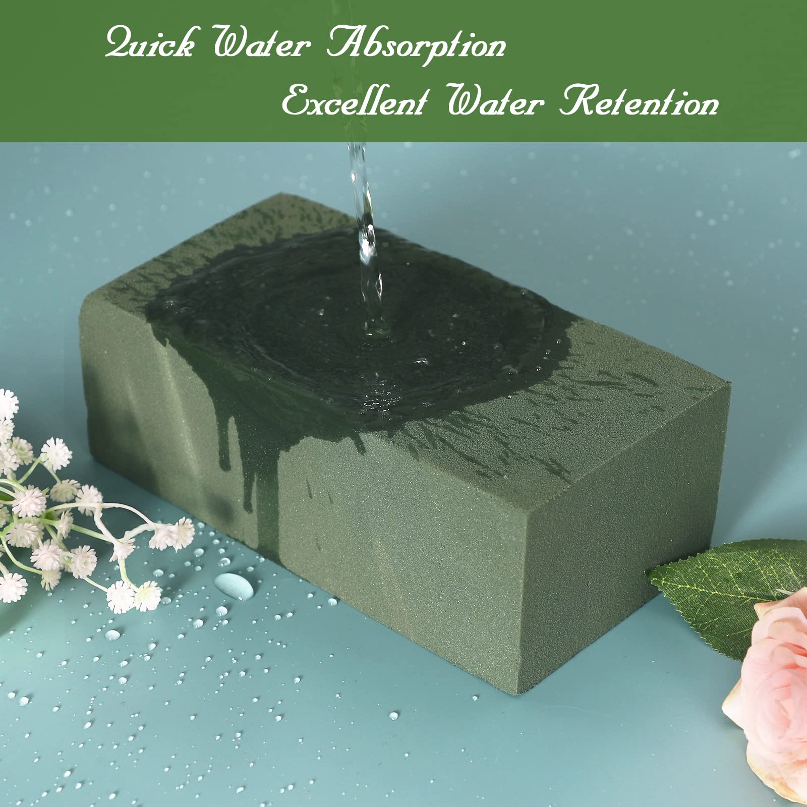 Floral Foam for Fresh and Artificial Flowers, 6 Pcs Wet and Dry Floral Foam Blocks for Wedding, Birthdays and Garden Decorations